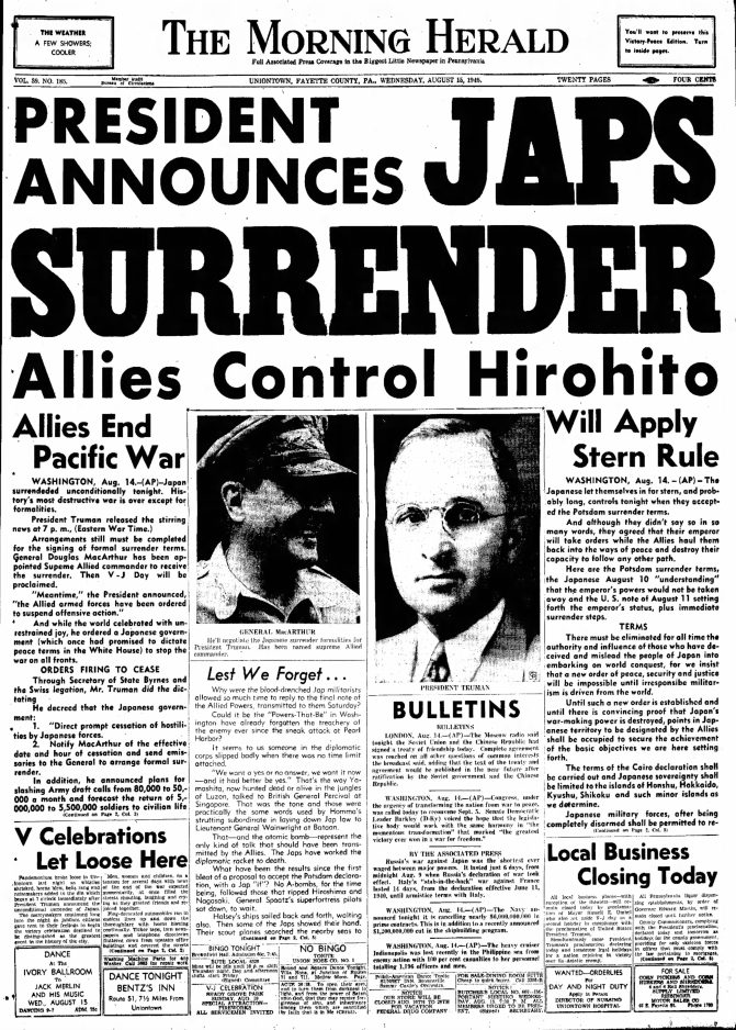 End of World War II marked by loud, happy celebrations and some ...